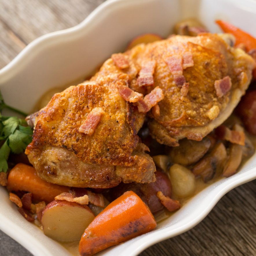 Country French-Baked Chicken with Potatoes, Carrots, Pearl Onions and ...